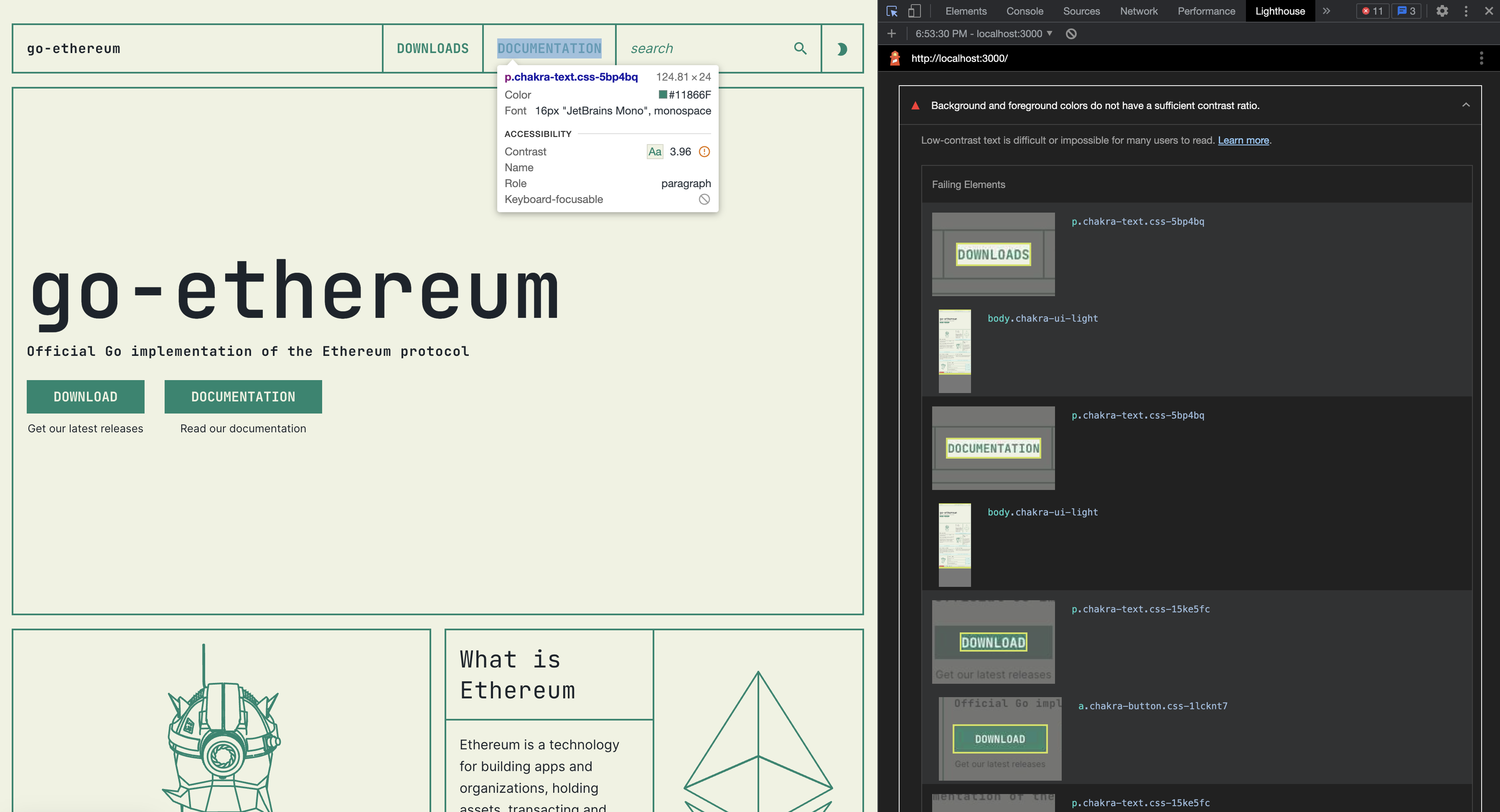 Check dark mode contrast · Issue #112 · ethereum/geth-website · GitHub