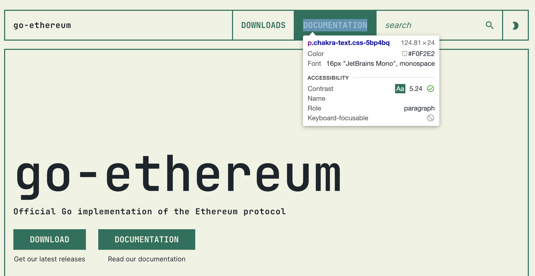 Check dark mode contrast · Issue #112 · ethereum/geth-website · GitHub