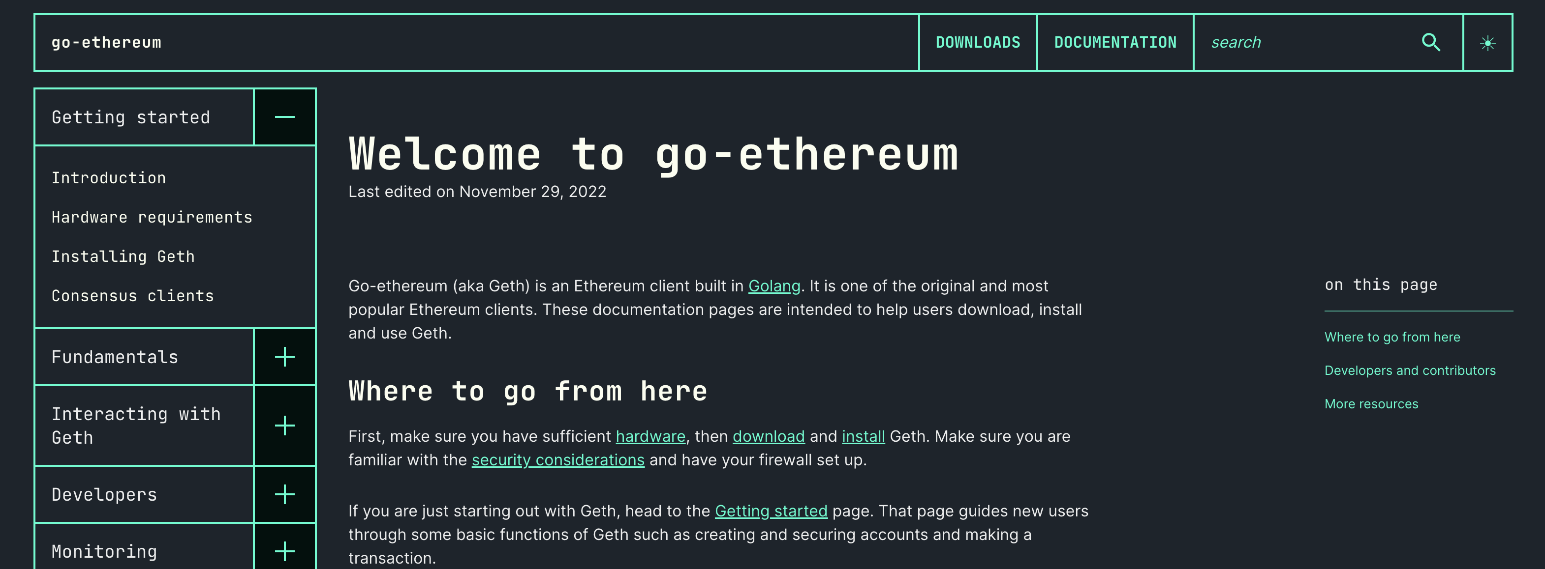 [UX SUGGESTION] Active section should be expanded on docs page load · Issue #164 · ethereum/geth ...