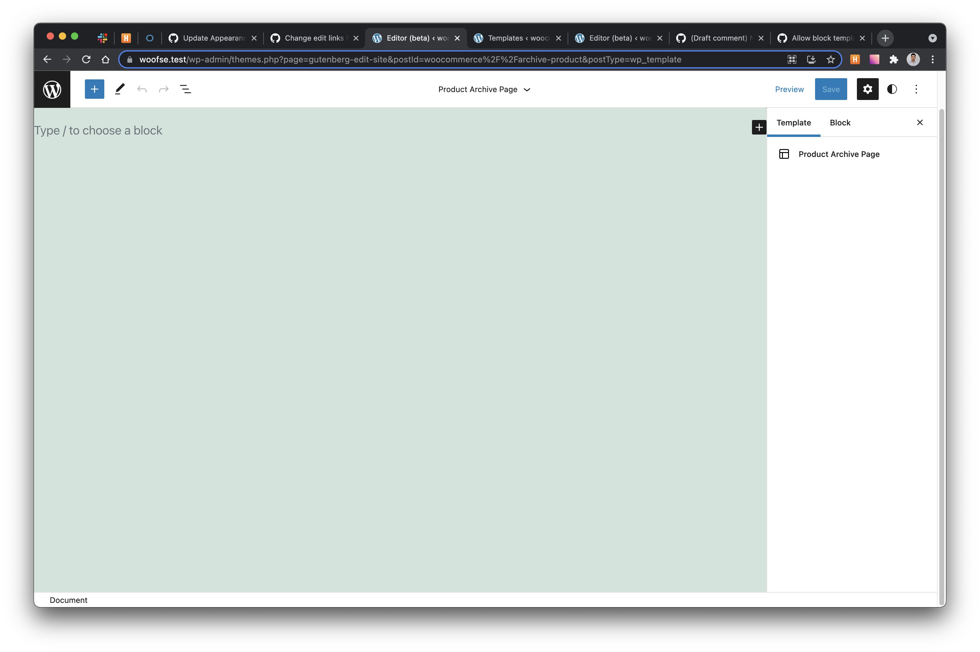 Template Editor: Empty template content if open plugin block template ...
