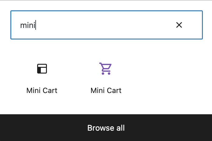 The Mini Cart Template Part Block Should Be Available Inside Mini Cart View Only · Issue 5232