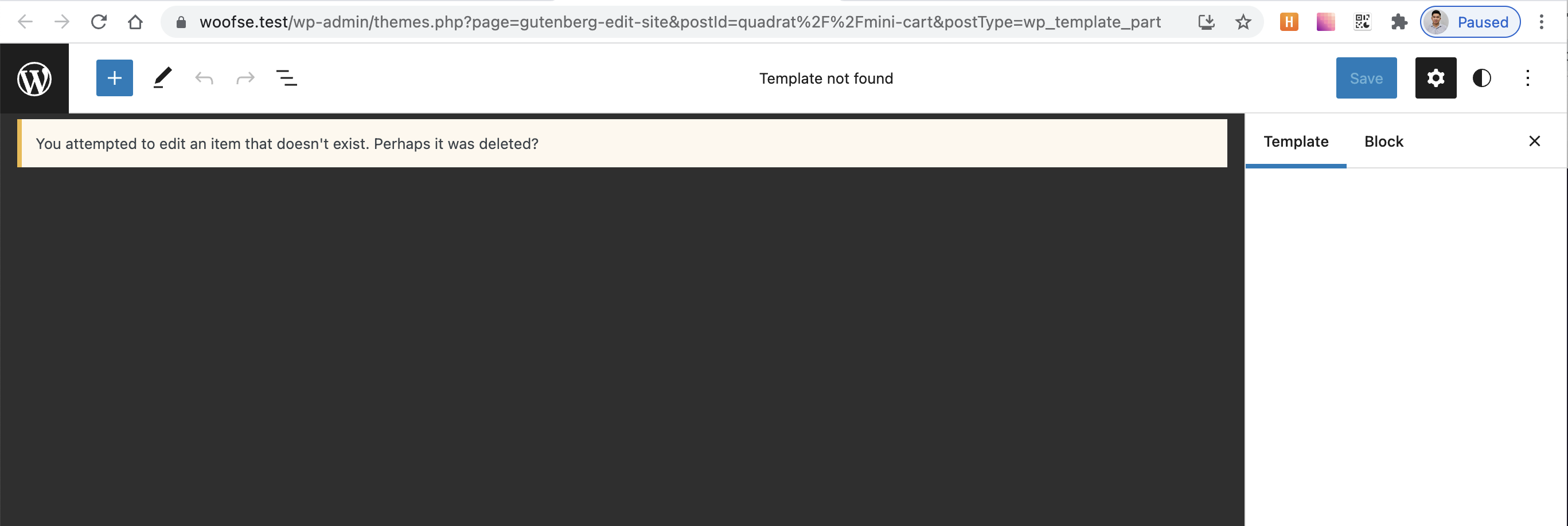 Mini Cart block: Edit template part link doesn't work for themes don't have mini cart template ...