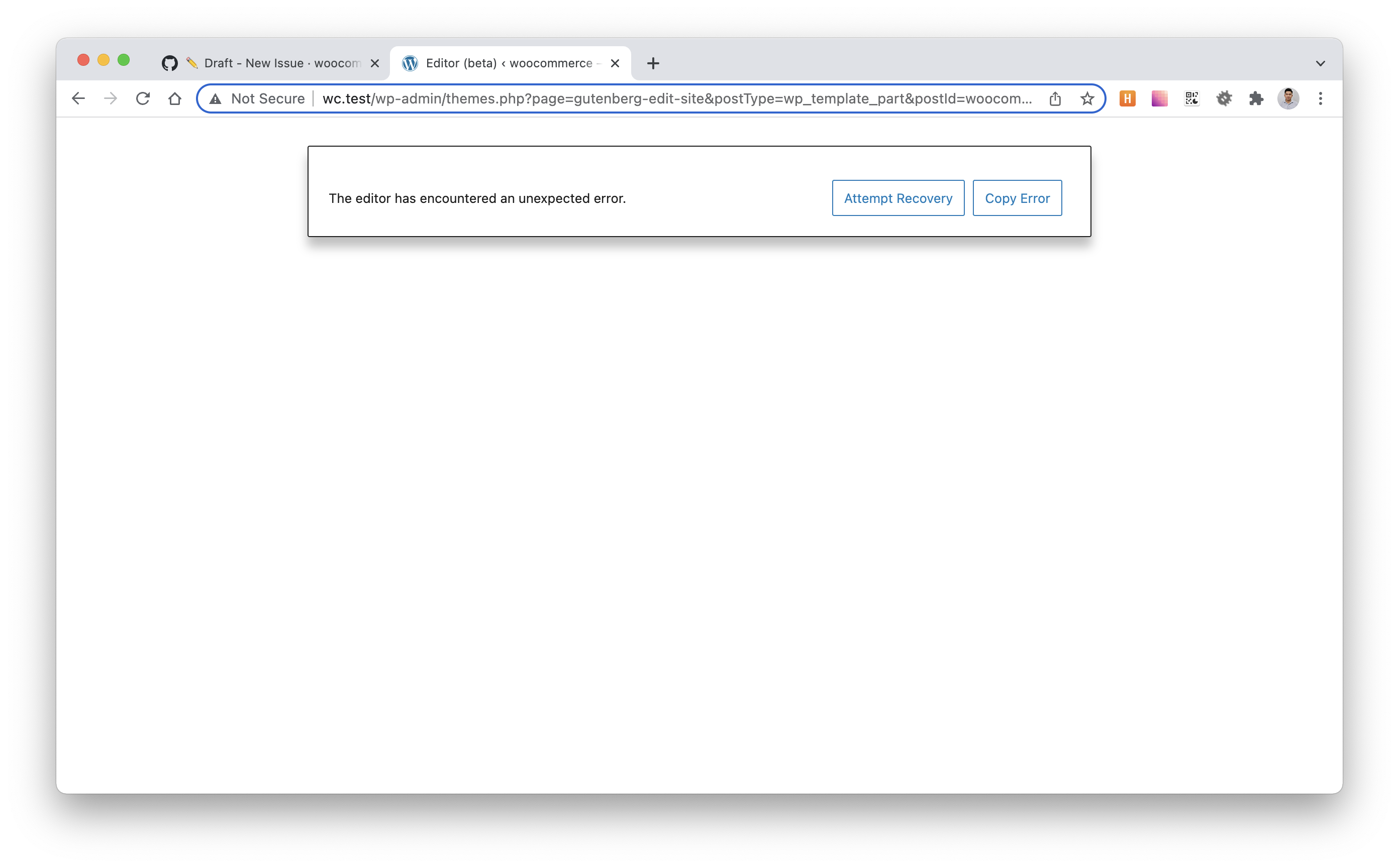 Shopping Button Block Undefined Icon Break The Site Editor · Issue 5858 · Woocommerce
