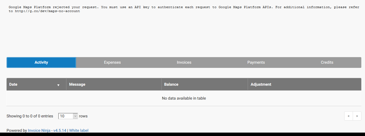 [BUG] Activity TAB always empty on self hosted 4.5.14 · Issue #2934 · invoiceninja/invoiceninja ...