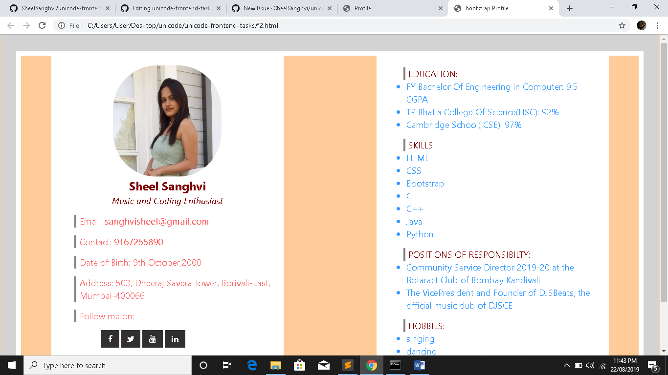 GitHub - SheelSanghvi/profile-page: profile page using html,cssand ...