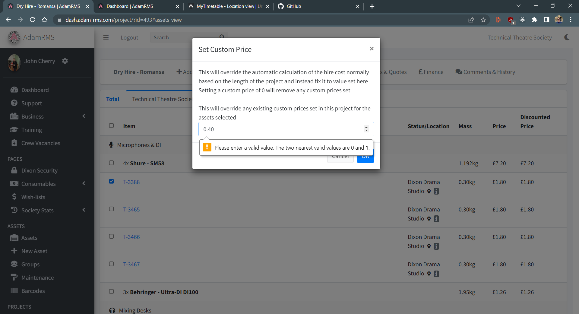 Bug Custom Asset Pricing Cant Be A Decimal Value · Issue 414 · Adam Rmsadam Rms · Github