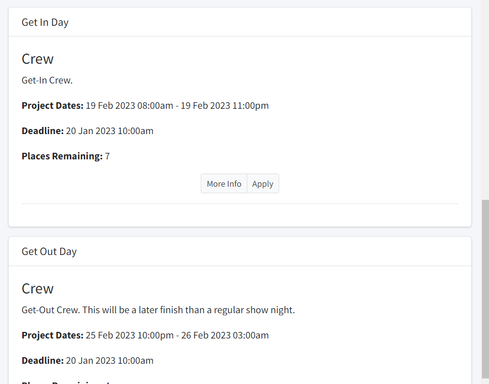 [FEATURE] Crew Recruitment mobile listing enhancements · Issue #428 · adam-rms/adam-rms · GitHub