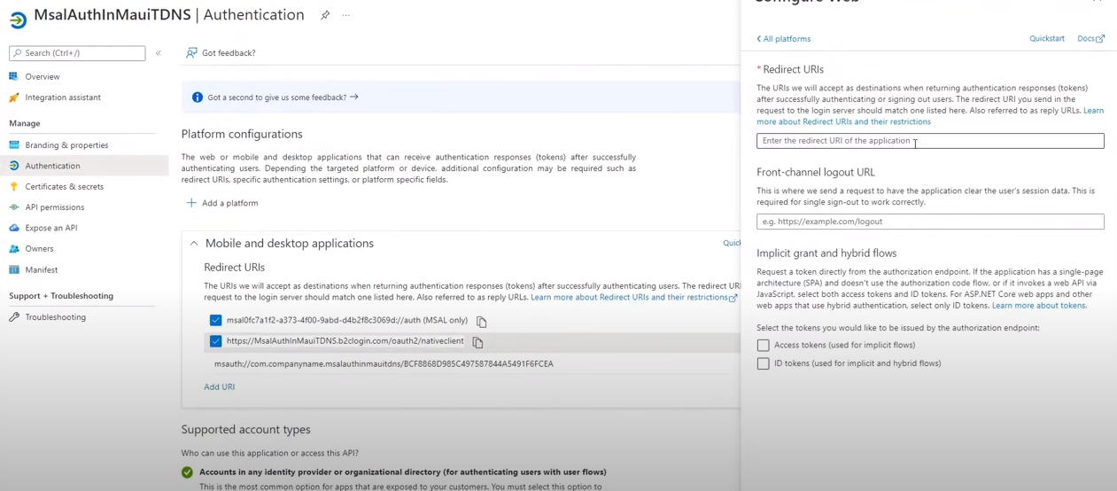 Azure B2C within MAUI Mobile Apps · Issue #14380 · dotnet/maui · GitHub