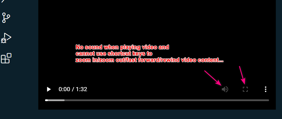Vscode markdown inserts a video file to play without sound and the ...