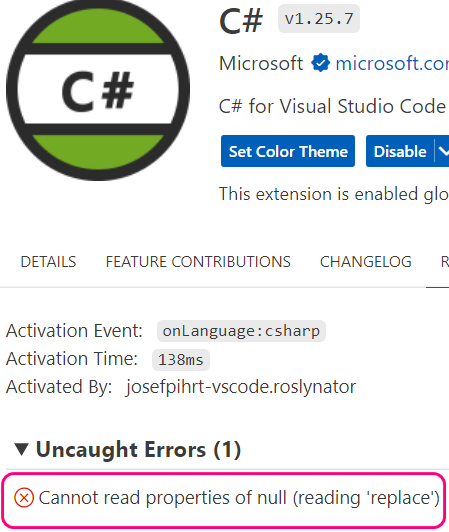 Found A Bug · Issue 5674 · Dotnetvscode Csharp · Github