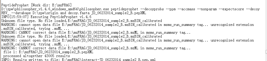 Peptideprophet Unknown File Type No File Loadedemzfragjd06232014sample4cmzbin