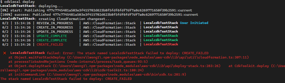 Latest Cdklocal Localstack Fails To Bootstrap · Issue 36 · Localstack Aws Cdk Local · Github