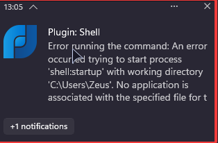BUG: Shell plugin cannot open startup folder · Issue #2036 · Flow-Launcher/Flow.Launcher · GitHub