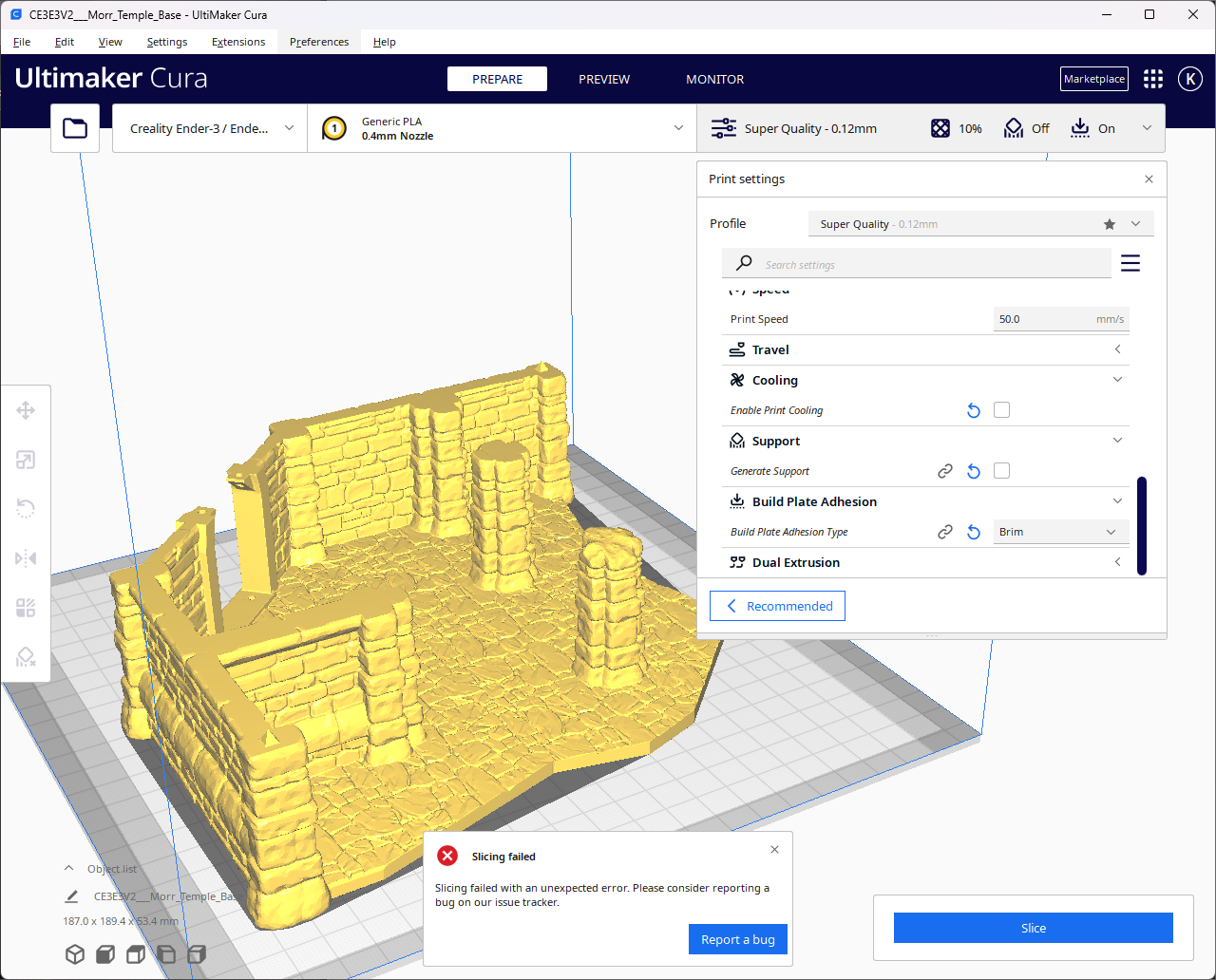 Slicing Failed · Issue #15070 · Ultimaker/Cura · GitHub