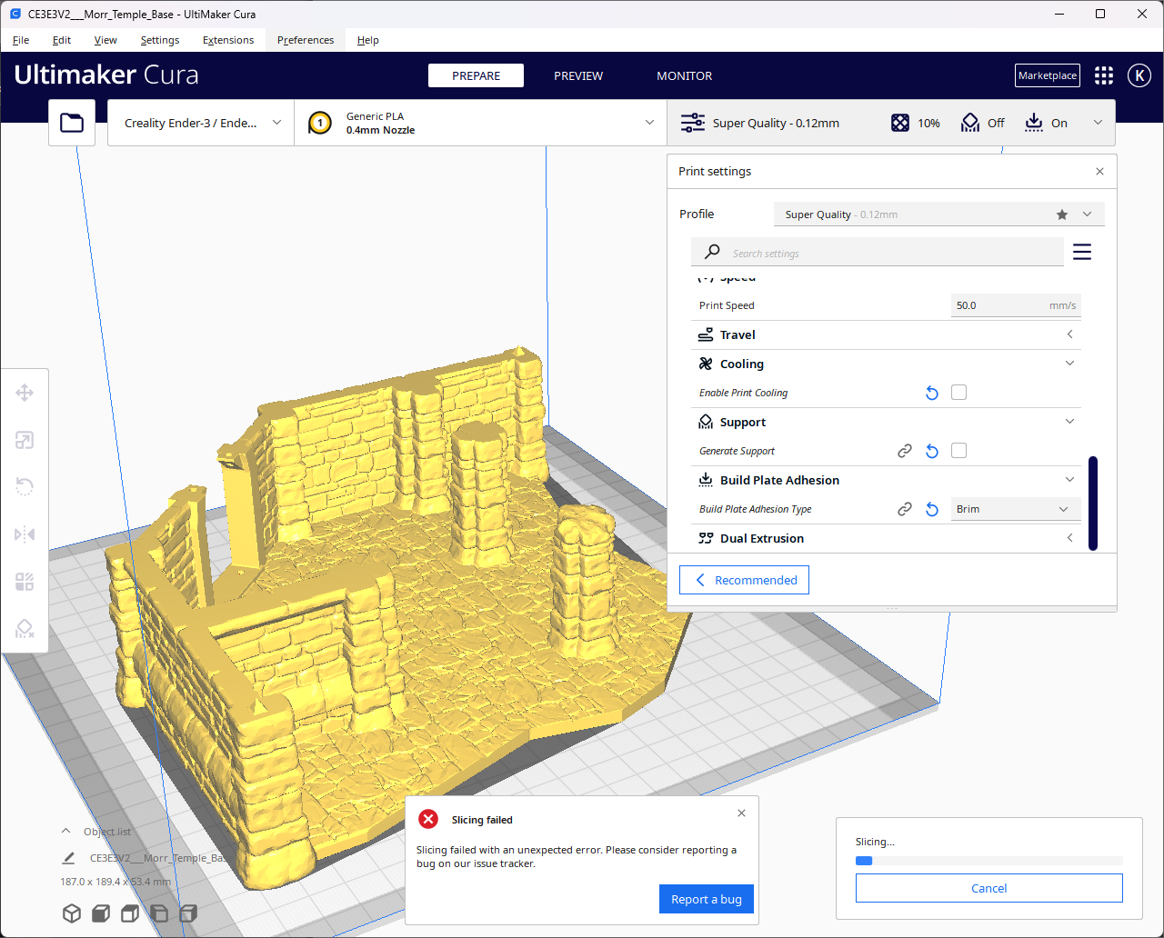 Slicing Failed · Issue #15070 · Ultimaker/Cura · GitHub