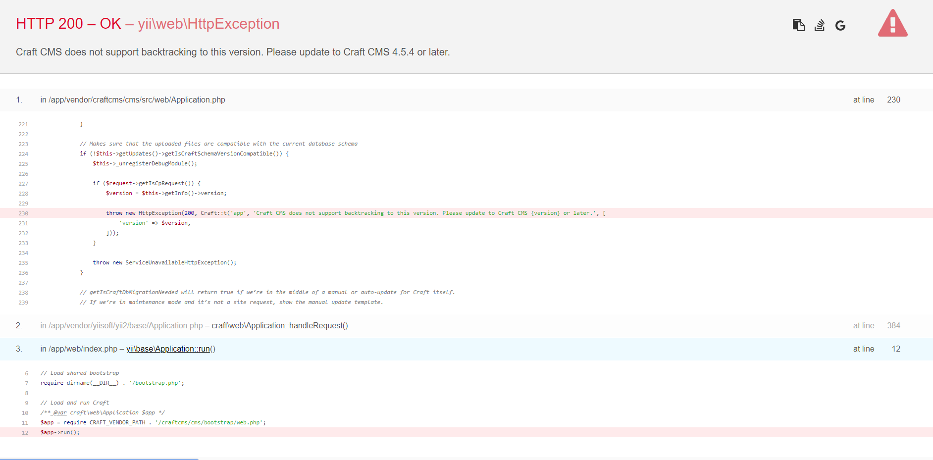 [4.x]: Craft CMS does not support backtracking to this version. Please update to Craft CMS 4.5.4 ...