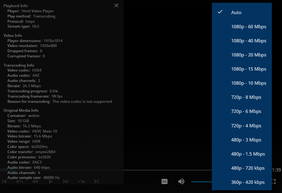 [Issue]: Anything above 1080p - 60mbit quality options are missing from ...