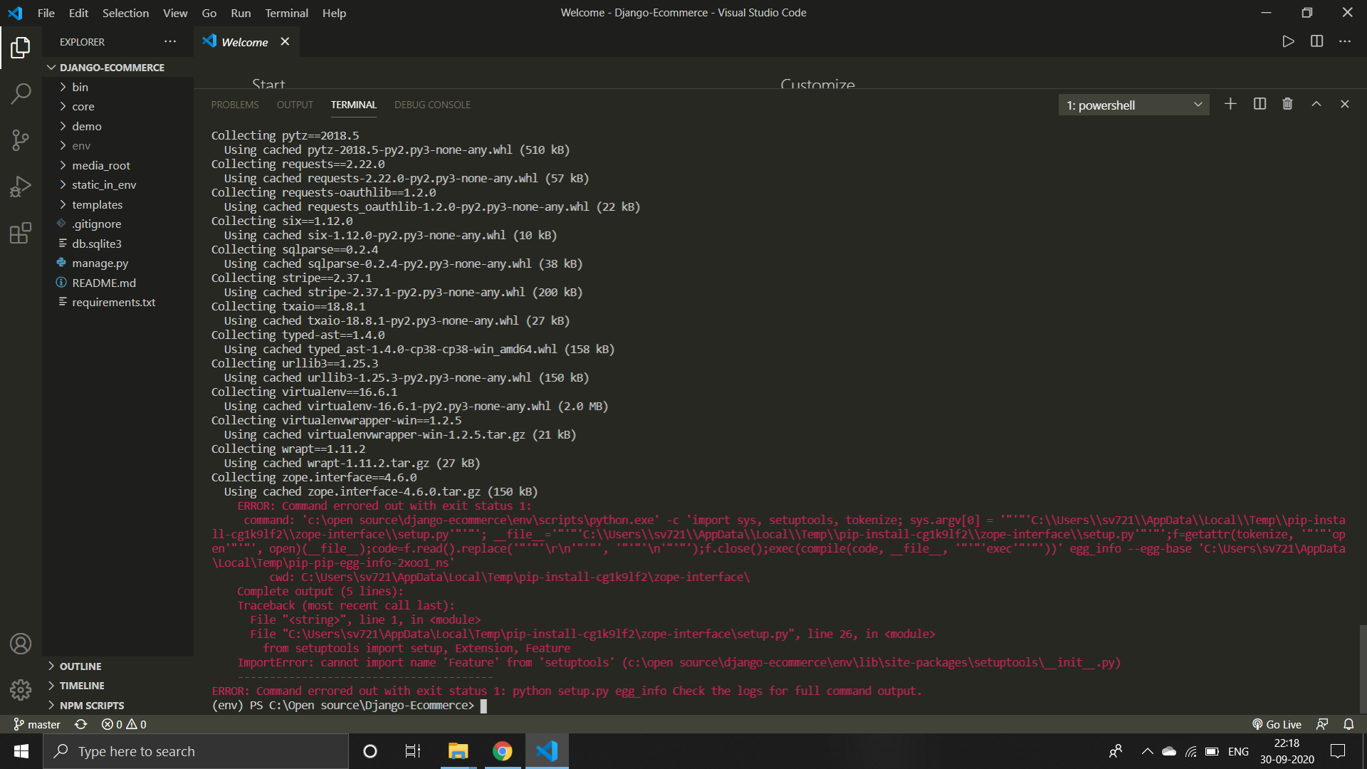 I can not install the requirements. I got the following error while ...