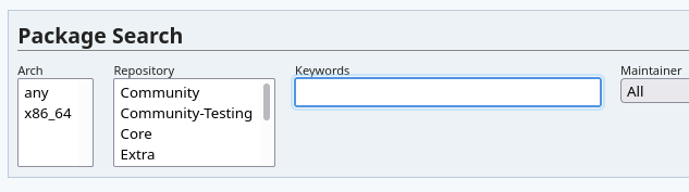 Set autofocus on package search · Issue #397 · archlinux/archweb · GitHub