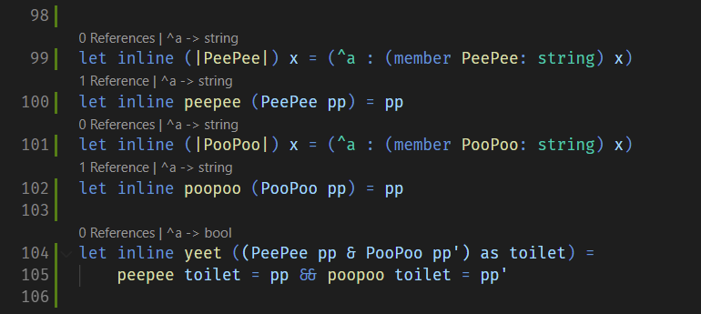 Active patterns + srtp seems to break colorization a bit · Issue #1467 · ionide/ionide-vscode ...