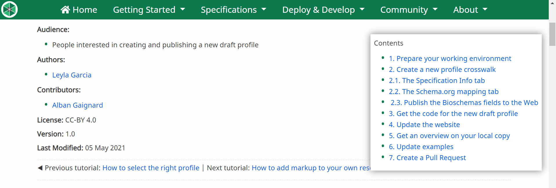 Refine styling of tutorial layout · Issue #487 · BioSchemas/specifications · GitHub