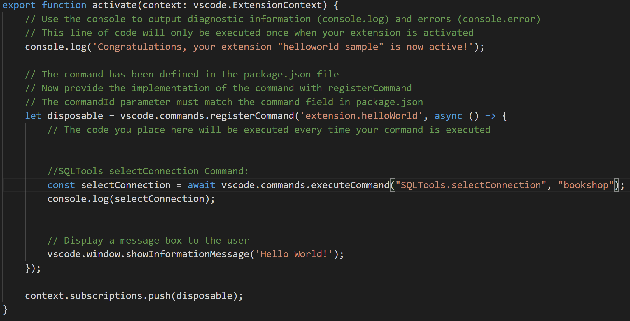 Execute "selectConnection" Command From Another Extension · Issue #537 · mtxr/vscode-sqltools ...