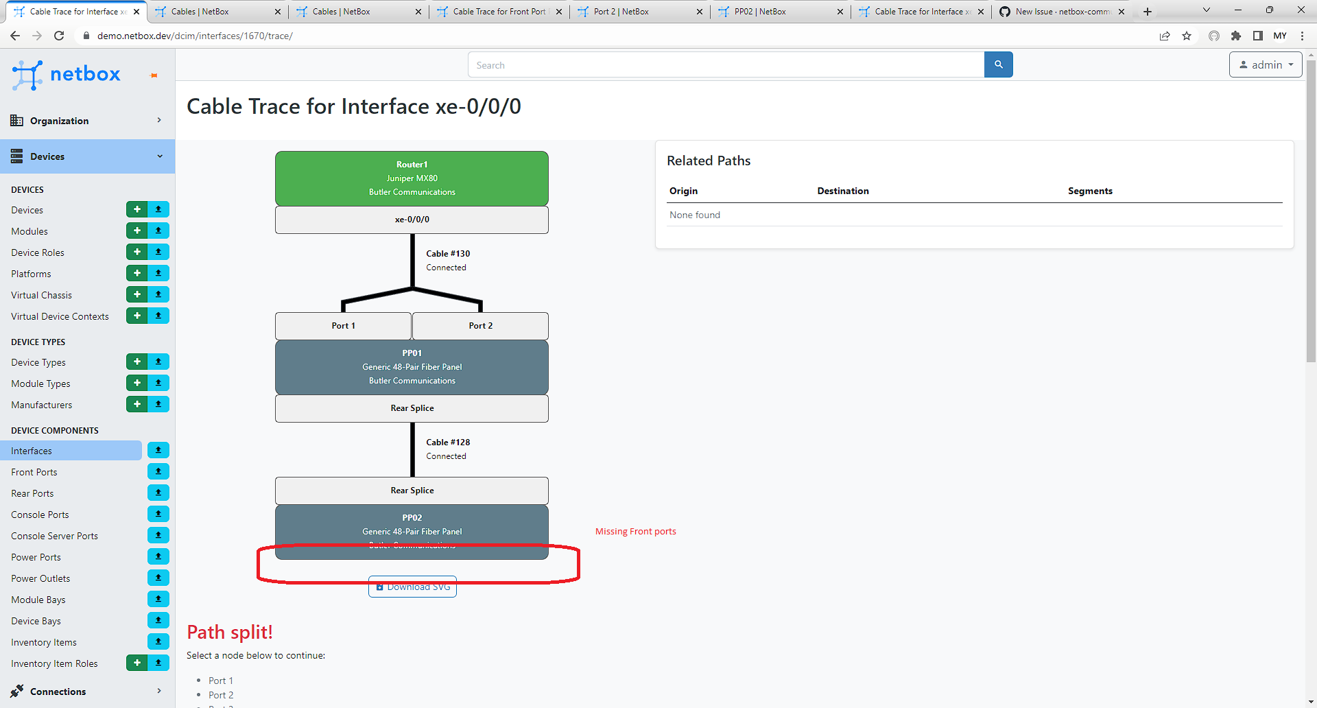 Multi-termination jumper deletion creates front port inconsistency ...