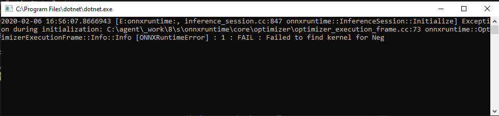 Microsoft.ML.OnnxRuntime.OnnxRuntimeException: 1 : FAIL : Failed to find kernel for Neg · Issue ...