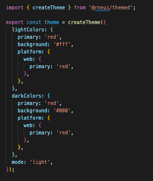 Custom theme is not applied to the rne components · react-native ...