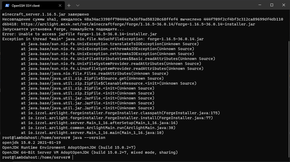 Forge installation process failure under Java 15 · Issue #179 · IzzelAliz/Arclight · GitHub