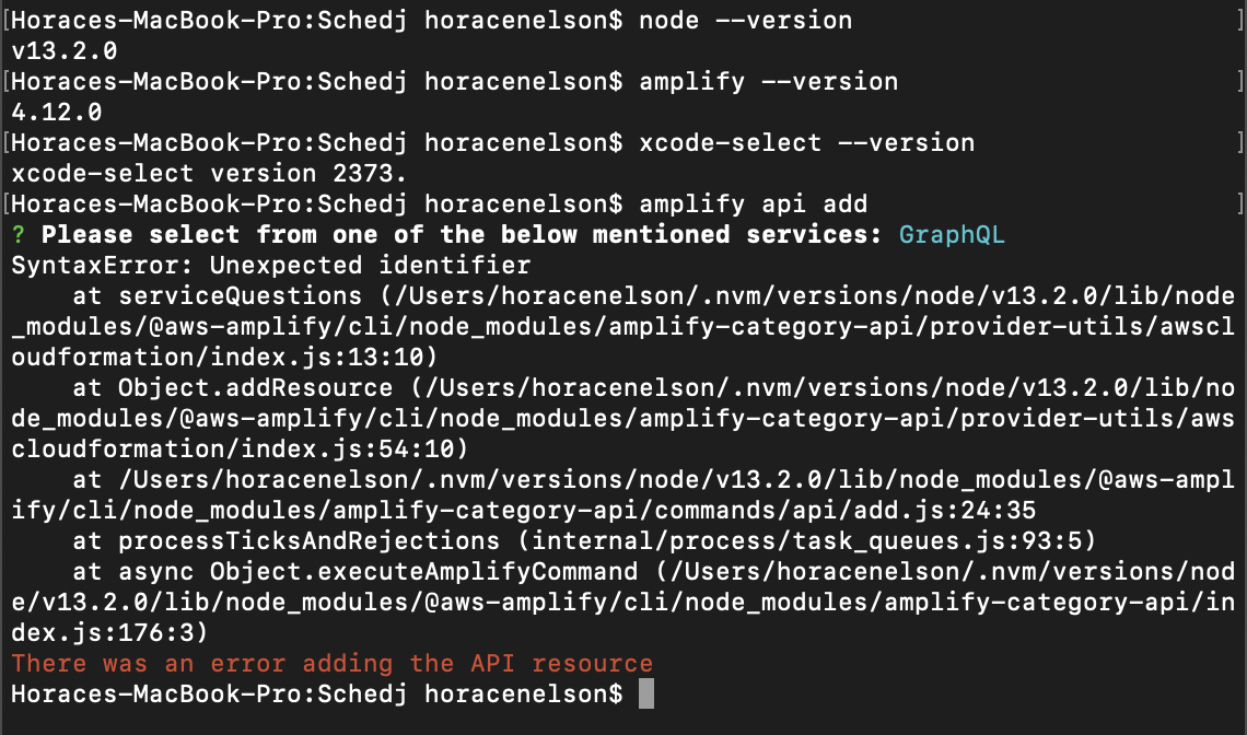 Error Adding And Updating Api With Amplify Cli Version 4120 · Issue 4576