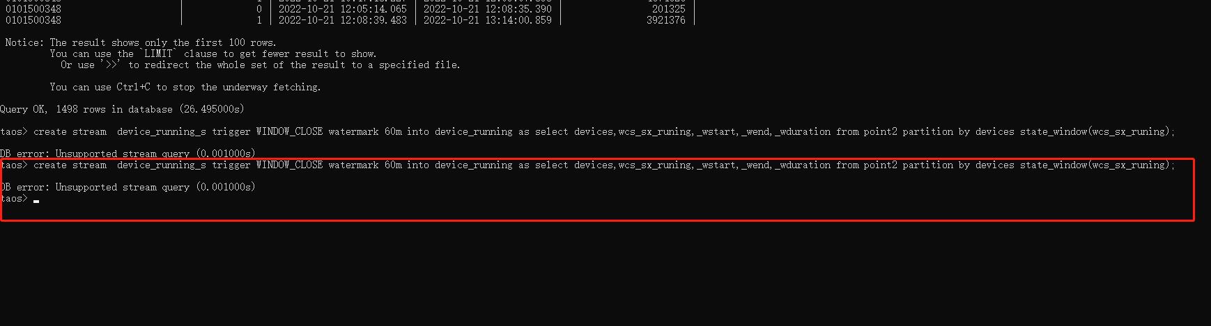 Unsupported stream query issue --3.0 version · Issue #17633 · taosdata/TDengine · GitHub