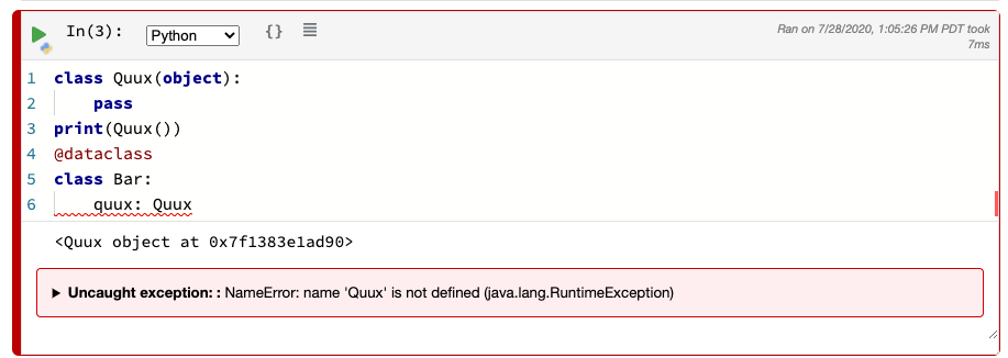 NameErrors in Python Data Classes · Issue #942 · polynote/polynote · GitHub