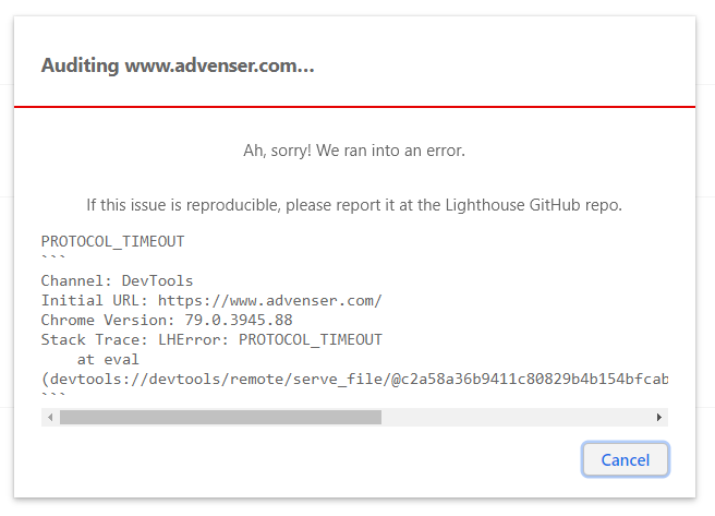 Lighthouse audit showing error · Issue #10155 · GoogleChrome/lighthouse · GitHub