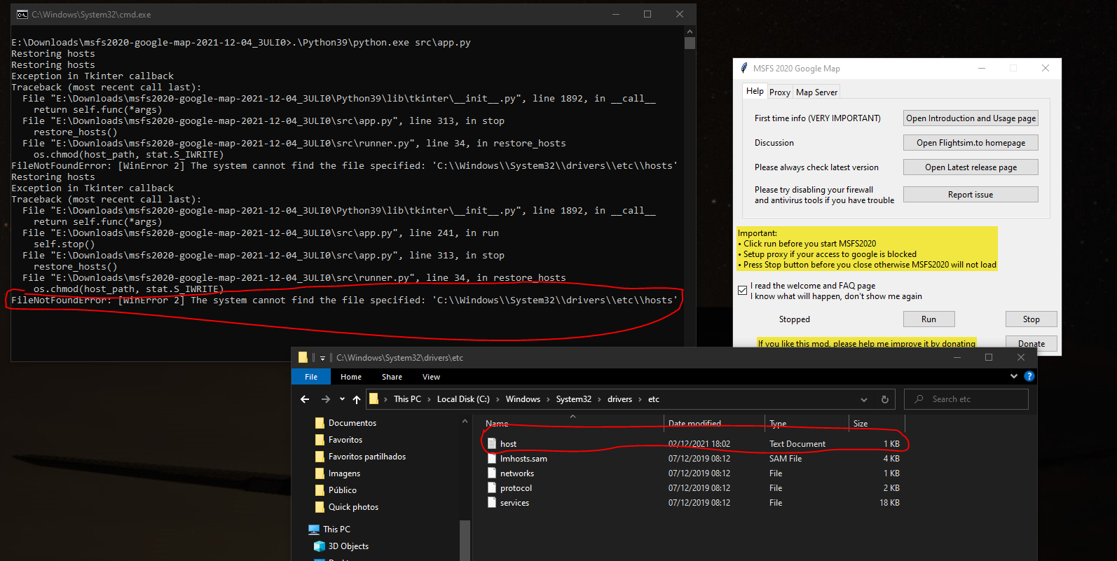 cannot find hosts file · Issue #128 · derekhe/msfs2020-google-map · GitHub