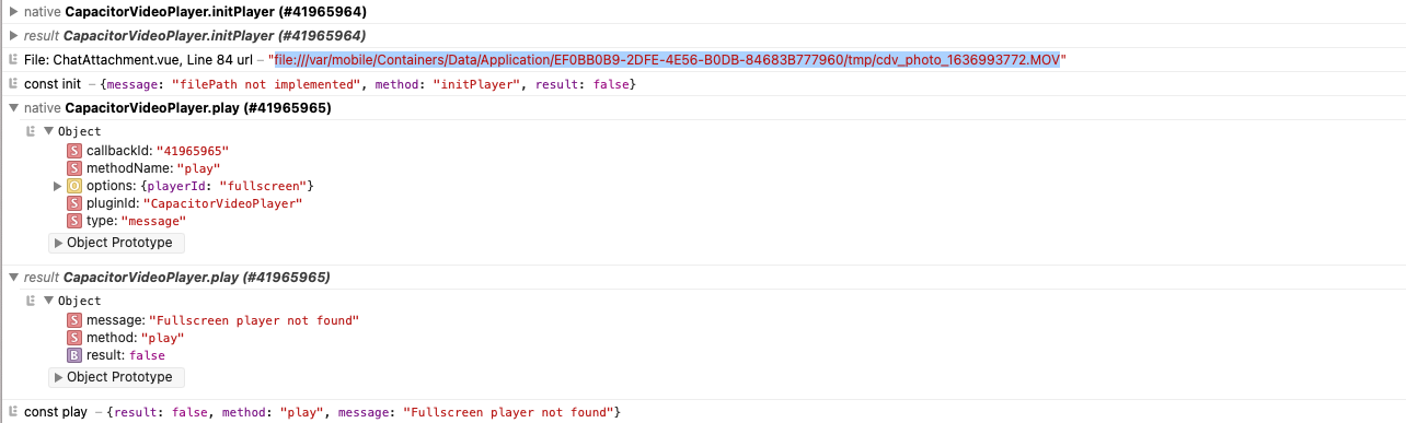 Player does not play video on iOS with "filePath not implemented" message · Issue #61 ...