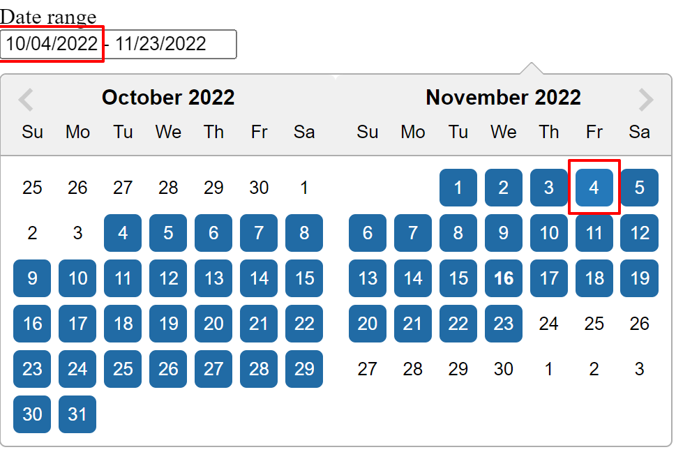 [range] [two Months] Unexpected Behavior With Date Ranges And Two Months Shown · Issue 3821