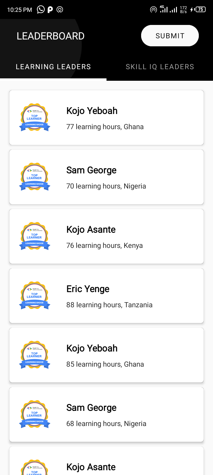 GitHub - JemimaNaomiBen/Mima-GADS-LeaderBoard: This repository is a mobile app that displays ...