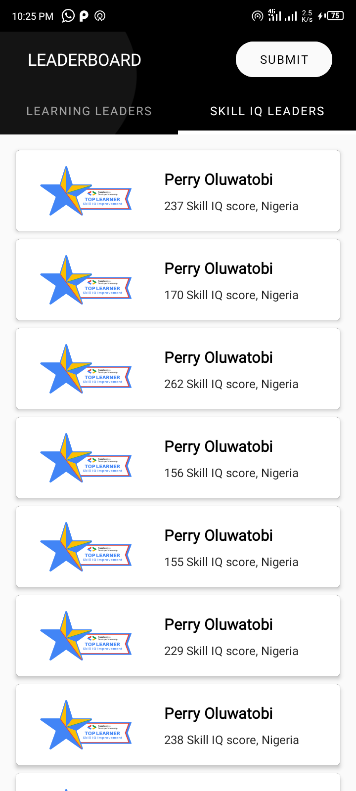 GitHub - JemimaNaomiBen/Mima-GADS-LeaderBoard: This repository is a mobile app that displays ...
