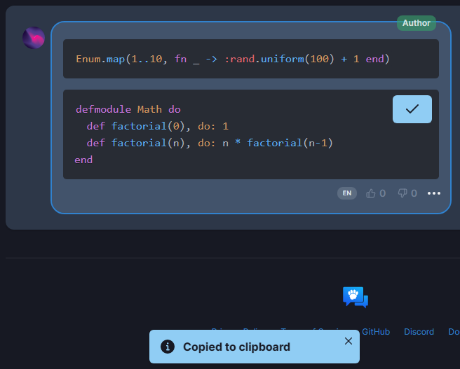 Allow to copy code in markdown · Issue #1814 · LAION-AI/Open-Assistant · GitHub