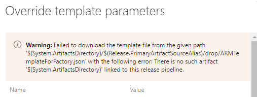 ARM template deployment v3 - Parameter overriding UI doesn't support Release ...