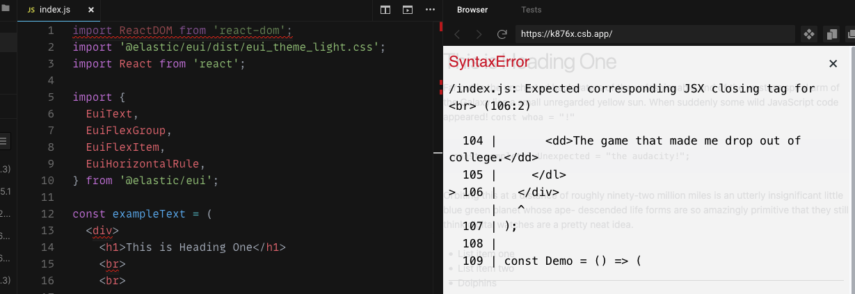 [EuiText] does not support raw html, only JSX · Issue #4922 · elastic/eui · GitHub
