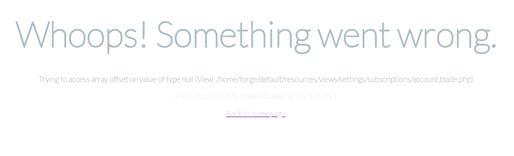 Subscription page seems broken · Issue #4951 · monicahq/monica · GitHub