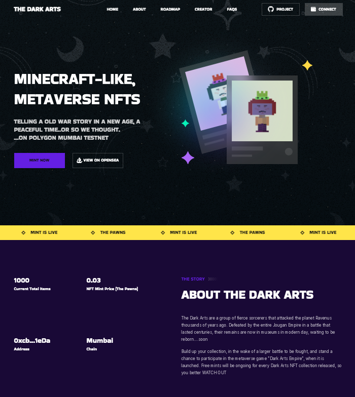 GitHub - Imam-Abubakar/the-dark-arts: A minting website for my ...
