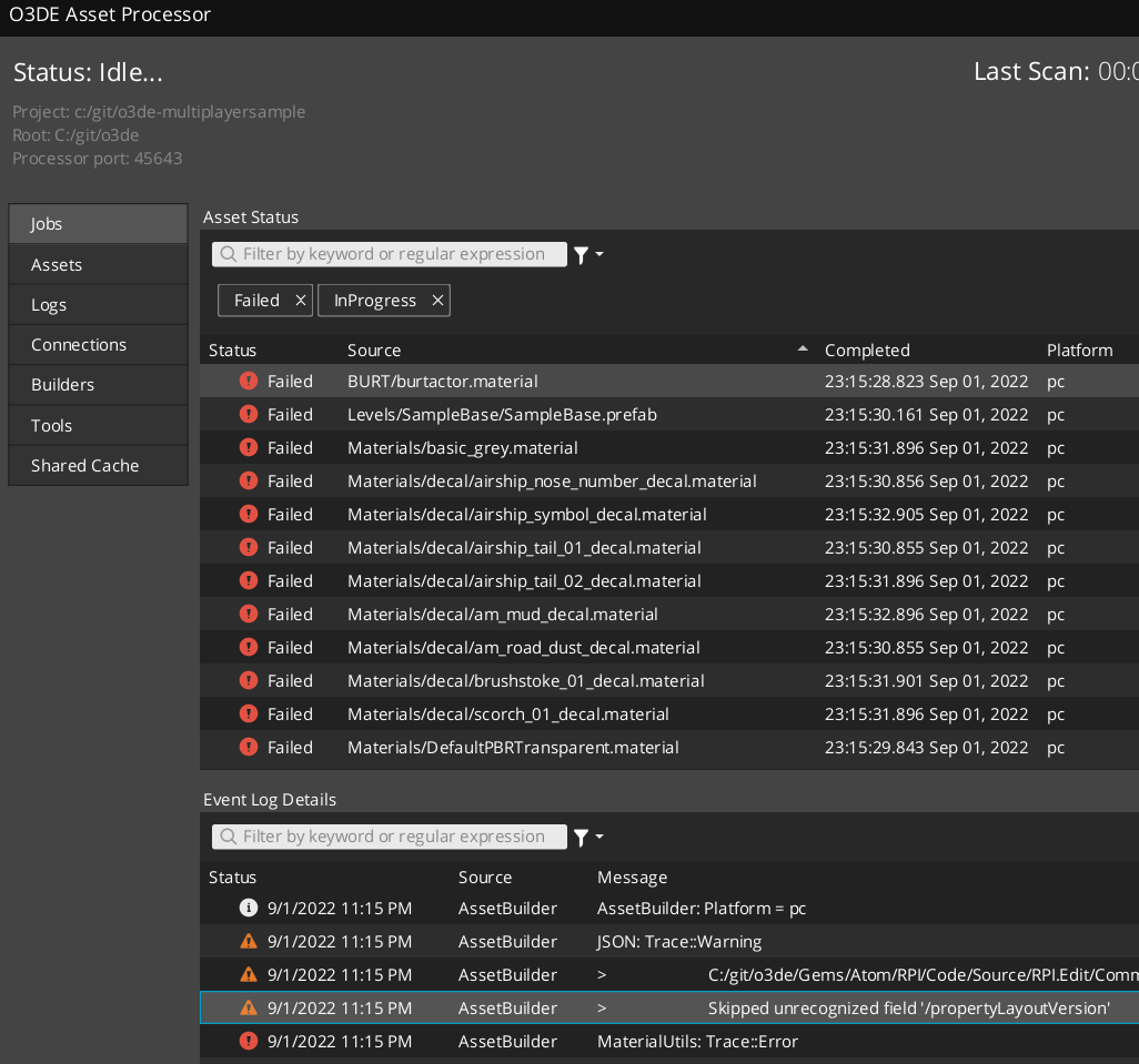 WF6: Player Appears All White · Issue #187 · o3de/o3de-multiplayersample · GitHub