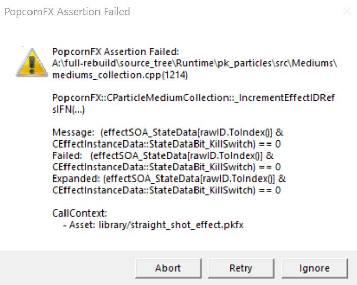 PopcornFX assert/crash in Game launcher · Issue #30 · PopcornFX/O3DEPopcornFXPlugin · GitHub