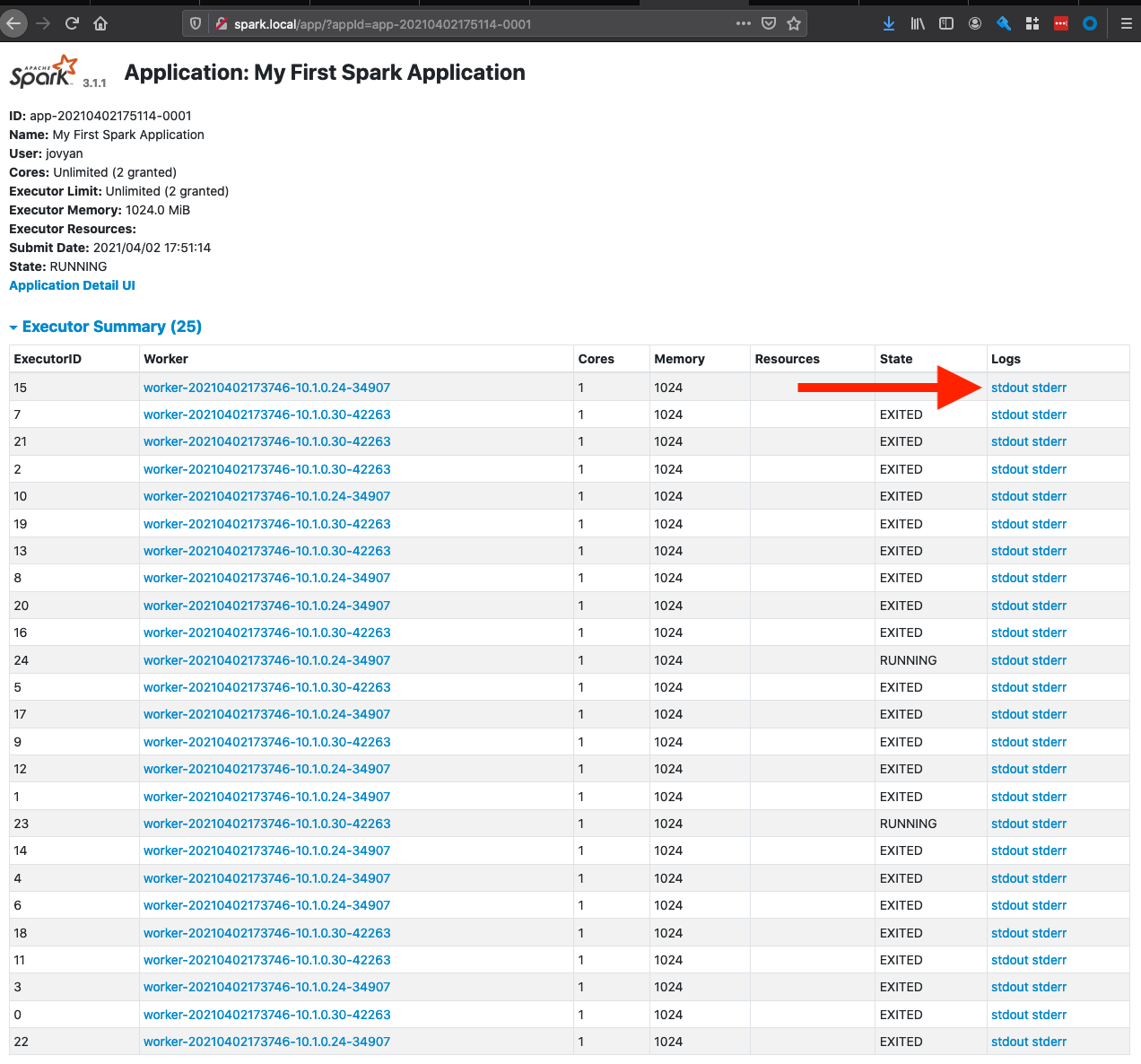[bitnami/spark] Does not expose spark application stdout/stderr executor logs · Issue #5997 ...