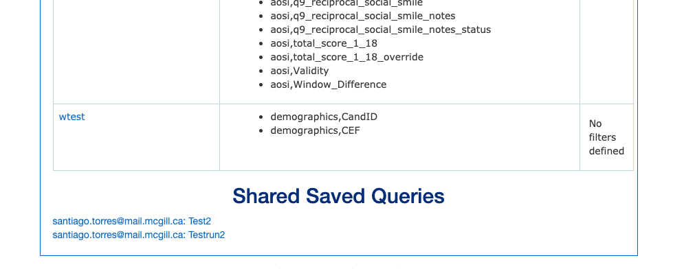 [Data Query Tool (Beta)] Saved queries show fields for private but not for public queries ...