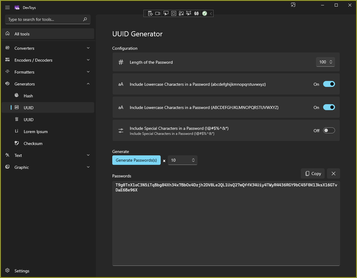 Feature Request: password generator with options · Issue #638 · DevToys-app/DevToys · GitHub