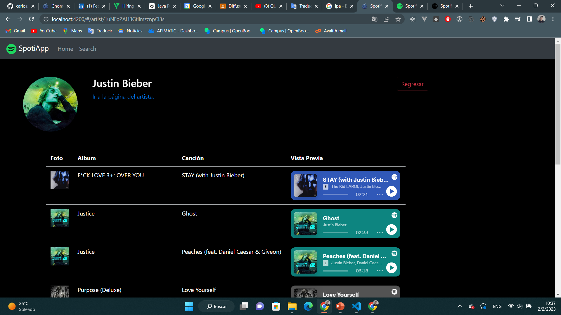 GitHub - carlossilvestri/spotifyapp: Una aplicación web que trae la información de las canciones ...